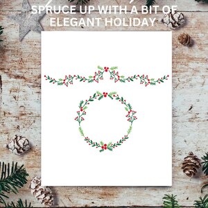 Christmas Swag Christmas Garland SVG Holly Borders Png Holiday Clipart ...