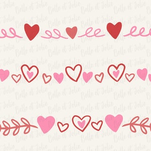 Valentine Dividers SVG, Heart Borders, Love Dividers PNG, Valentine ...