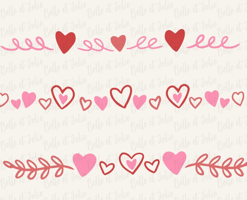 Valentine Dividers SVG Heart Borders Love Dividers PNG - Etsy