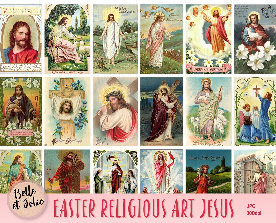 Jesus Religious Clipart Digital Easter Graphics Jesus Postcards ...