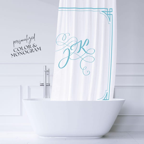 Monogram Curtain - Etsy