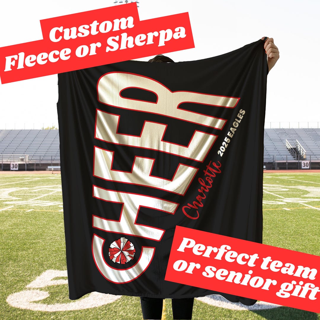 Custom Cheer Blanket Personalized Cheerleading Senior 2025 Gift ...
