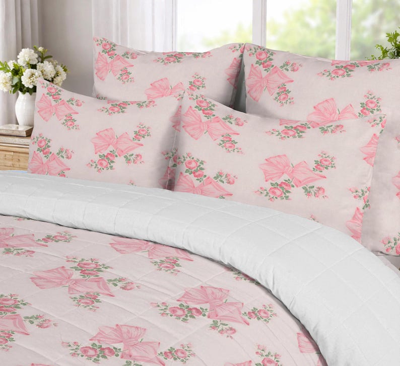 Coquette Floral Duvet Cover Loveshackfancy Bedding Pink Girly Bedroom ...