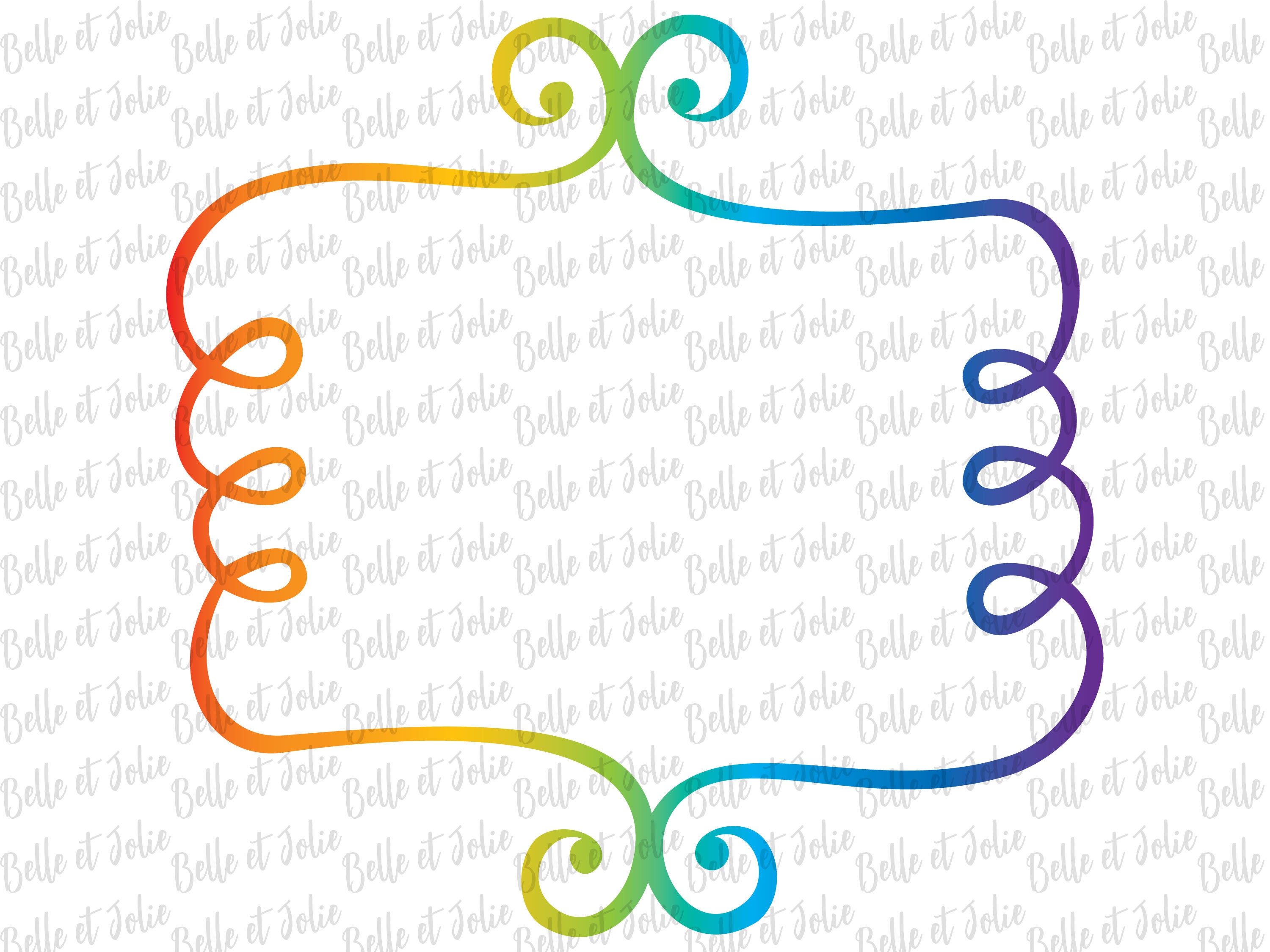 Rainbow Doodle Frames SVG PNG Picture Frames ClipArt Hand | Etsy