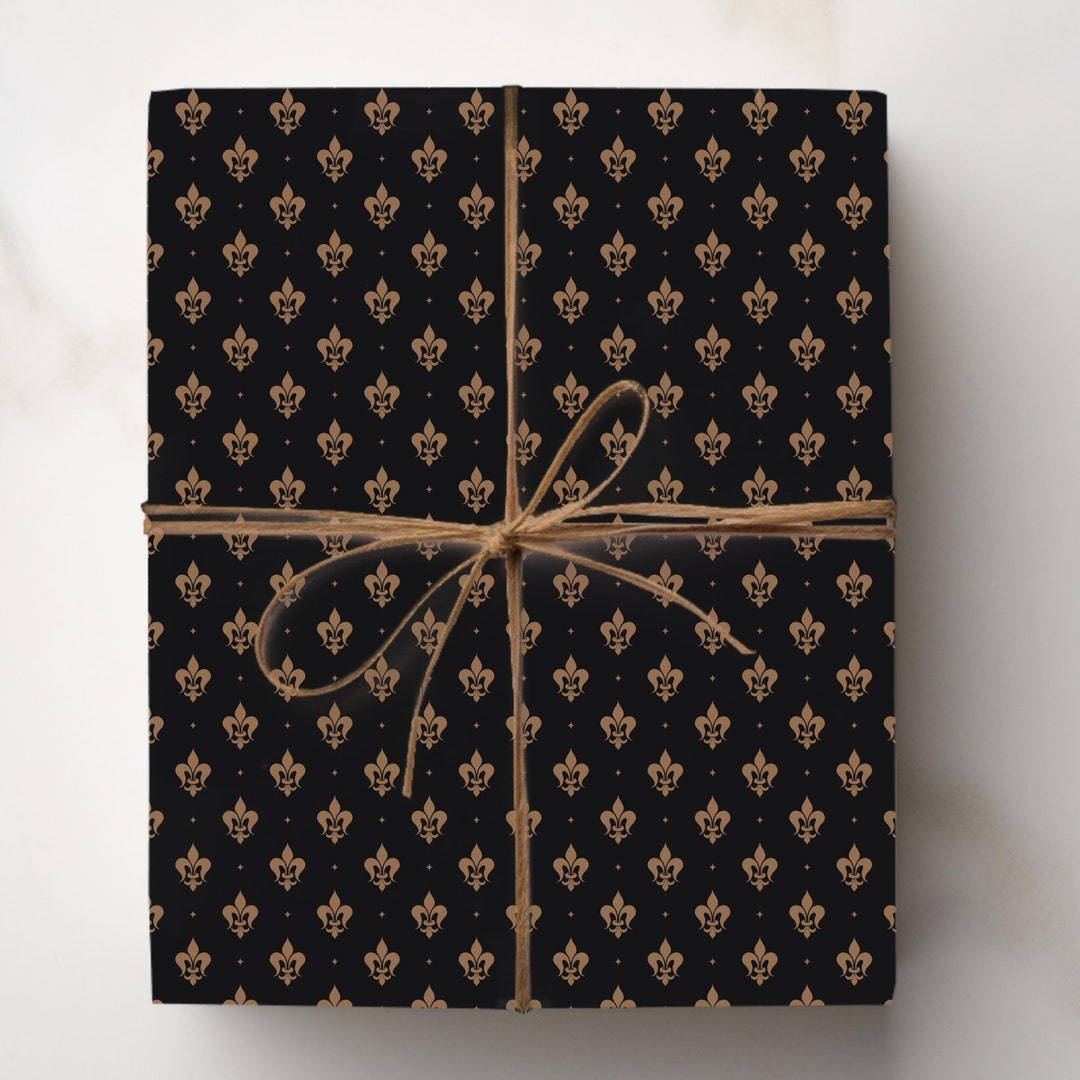 Royal Gift Wrap Fleur De Lis Wrapping Paper Vintage French Wrap Holiday ...