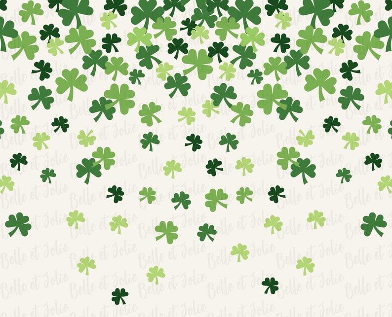 Confetti Shamrock Background SVG PNG JPG Cascading Shamrock | Etsy