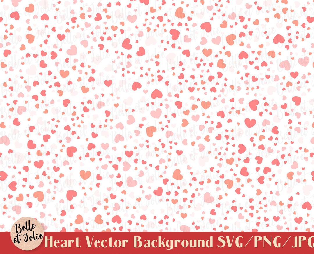 Scattered Hearts Background SVG Transparent Valentine Clipart Hearts ...