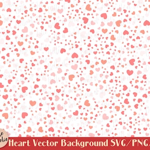 Scattered Hearts Background SVG Transparent Valentine Clipart Hearts ...