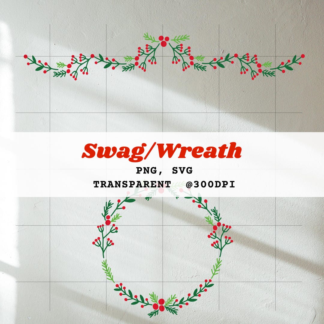 Christmas Swag Christmas Garland SVG Holly Borders Png Holiday Clipart ...