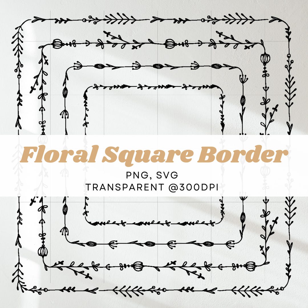 Floral Vine Frame SVG Flower Border Clipart for Wedding Decor Floral ...