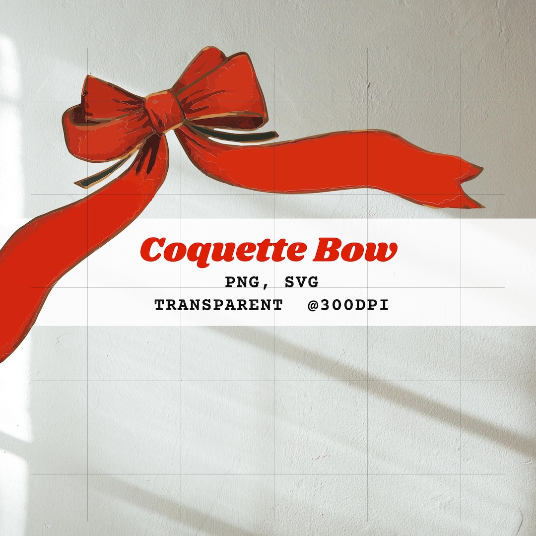 Coquette Holiday Bow SVG Vintage Christmas Clipart SVG Holiday Red Bow ...
