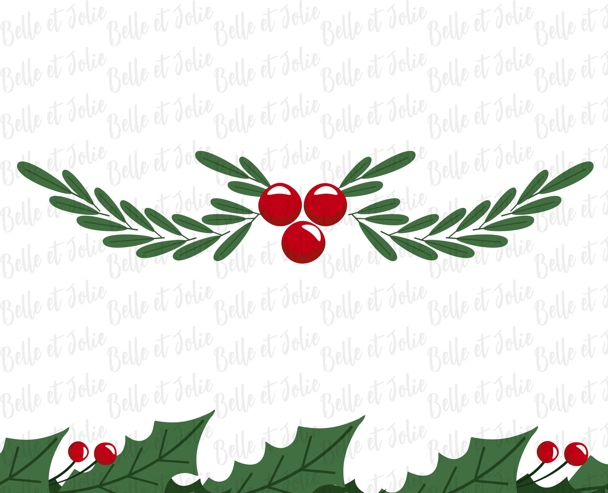 Holiday Clipart Christmas Garland SVG Greenery Holiday - Etsy