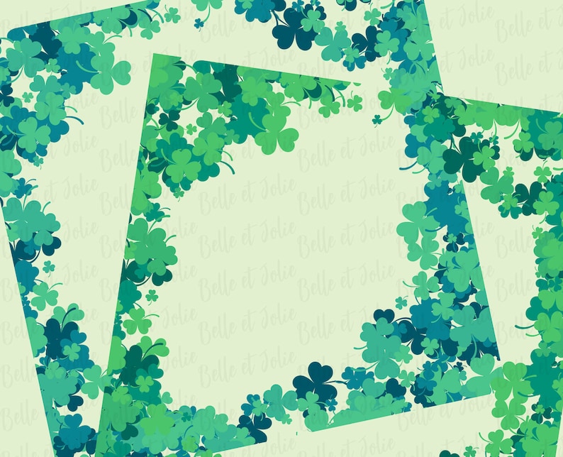 Shamrock Frame SVG Square Clover Frame Shamrock Border - Etsy