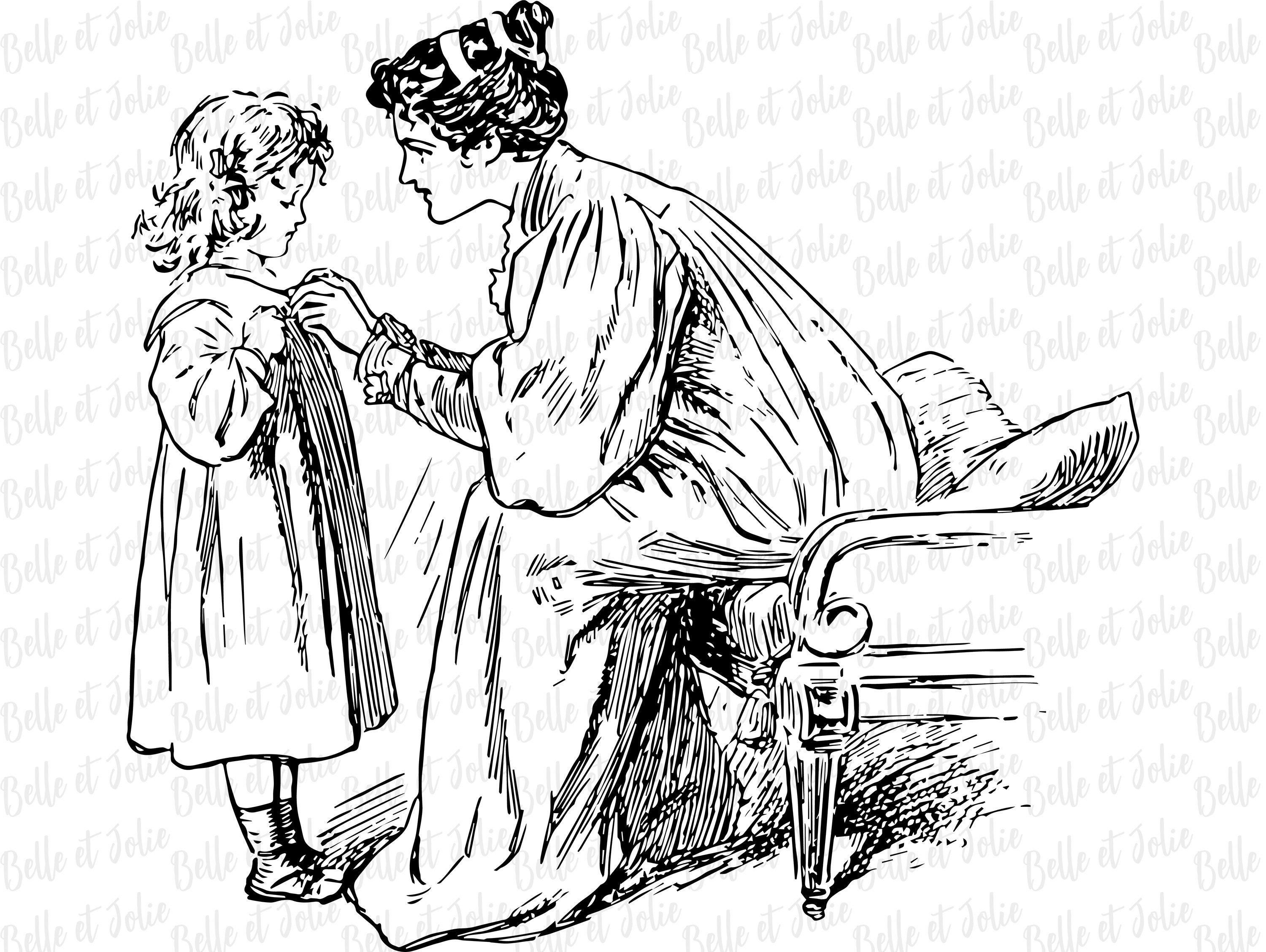 Home Decor Vintage Illustration Digital Download Victorian Mothers Day