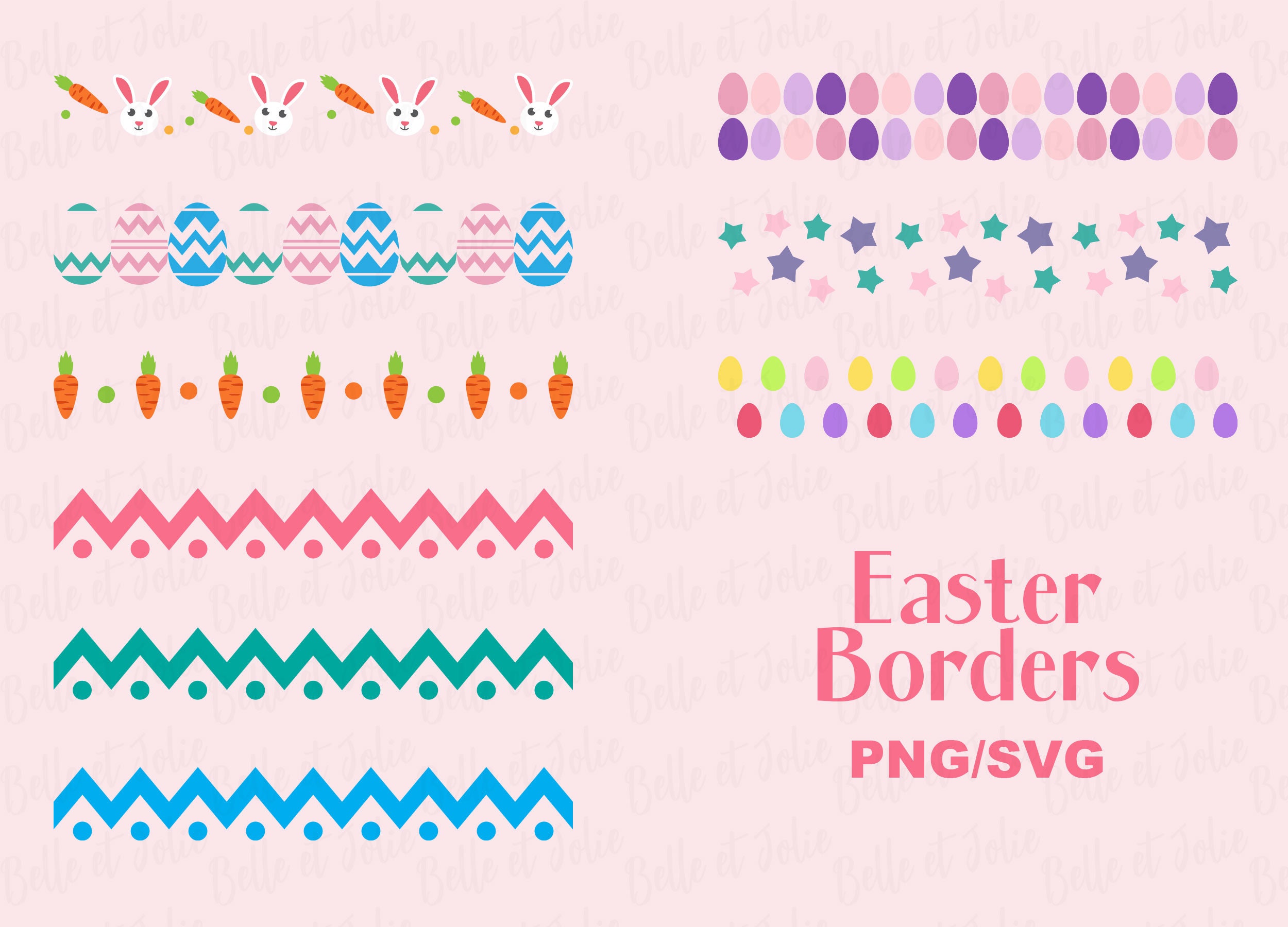 Minimal Easter Seamless Border SVG Easter Borders PNG Easter | Etsy