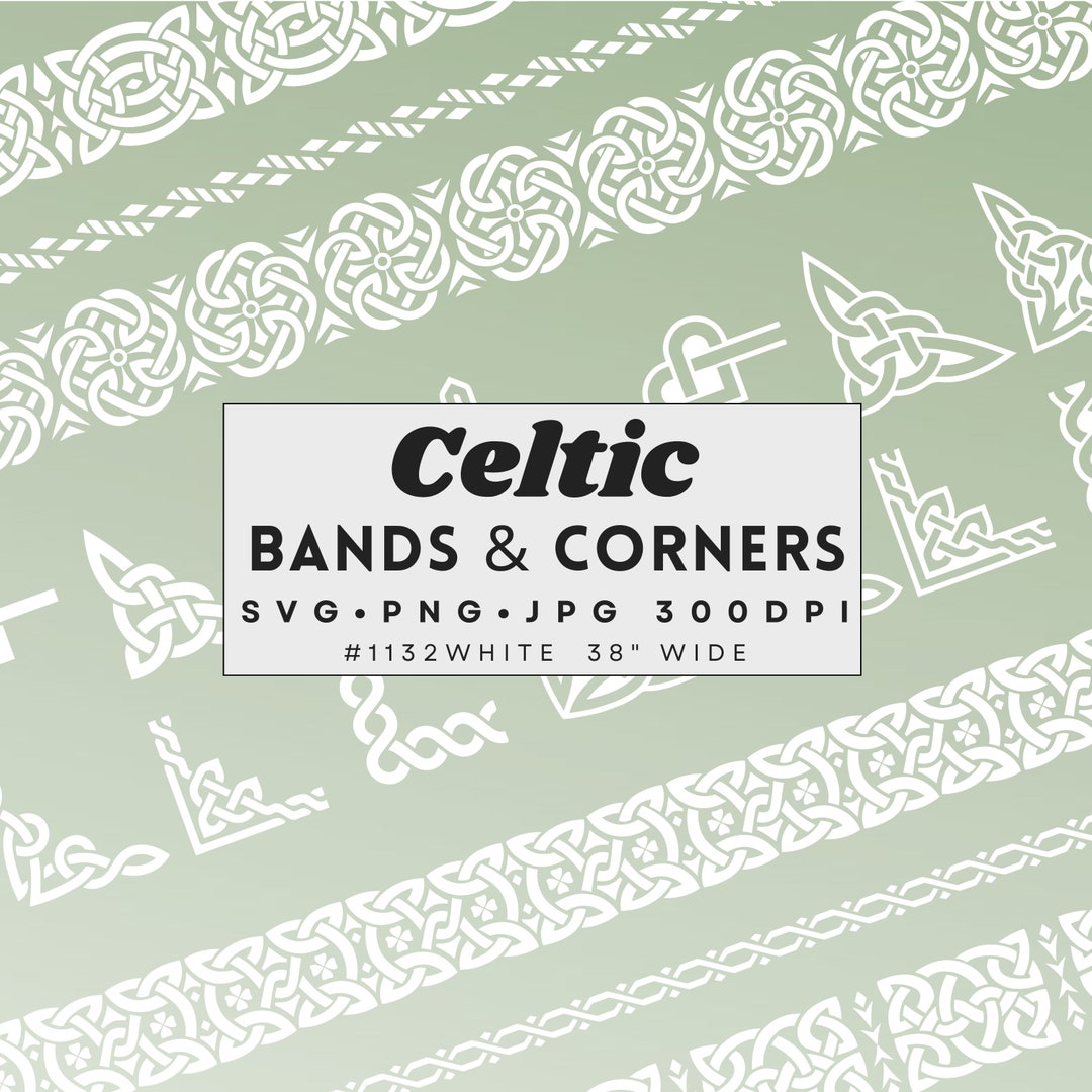Celtic SVG Border Celtic Corners and Band Bundle Celtic Border Clipart for Wedding Decor Celtic ...