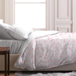 Pink Bow Bedding Set Duvet Cover Cute Coquette Comforter Pink Bed ...