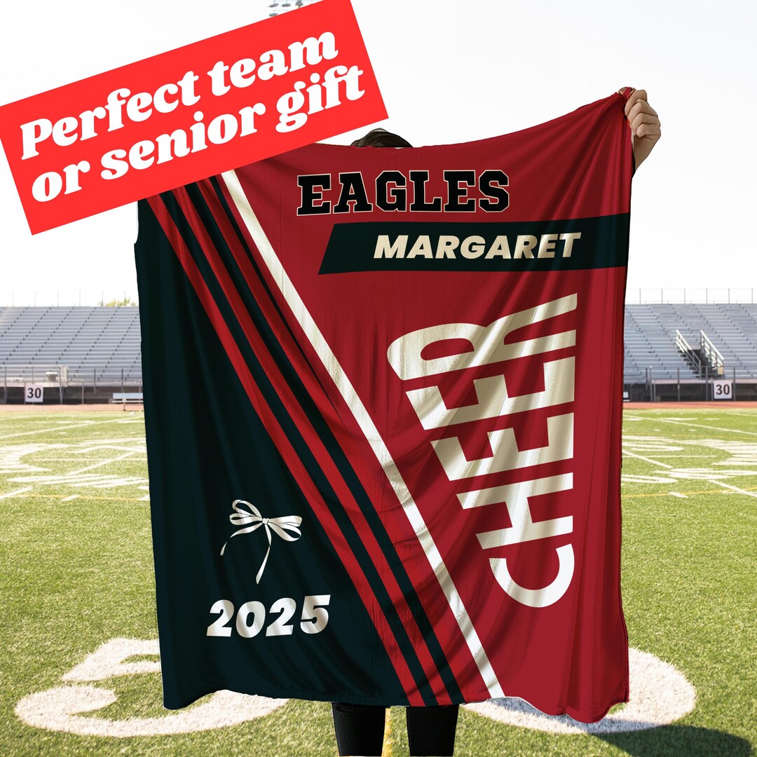 Custom Cheer Blanket Personalized Senior 2025 Cheerleading Gift Team ...