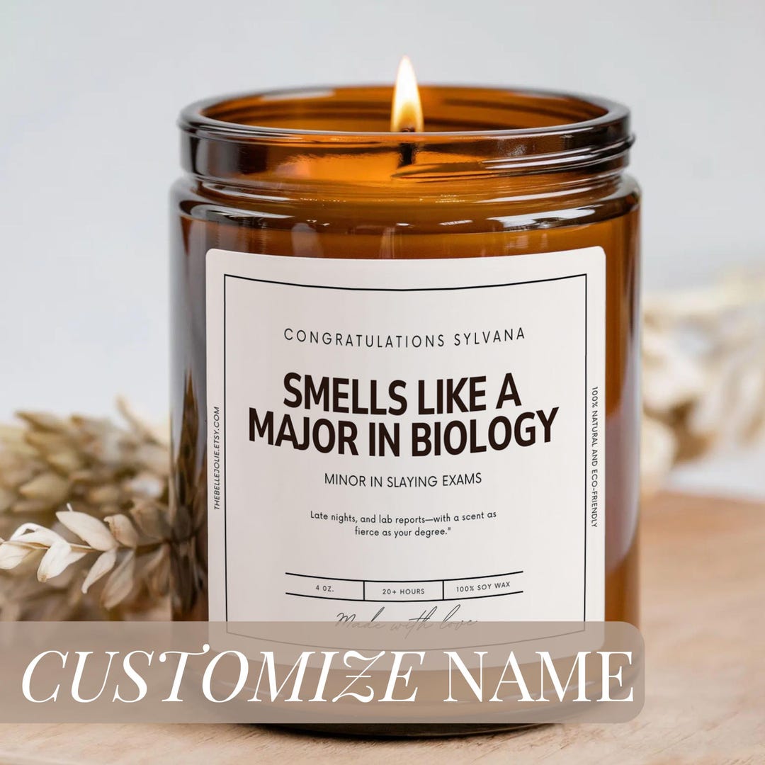 Funny Graduation Candle College Graduate Gift Biology Degree Bachelor ...
