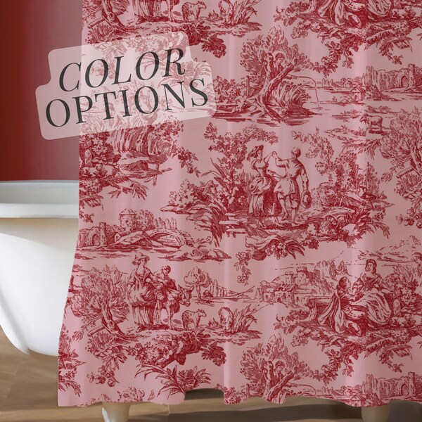 Pink Toile Curtains - Etsy