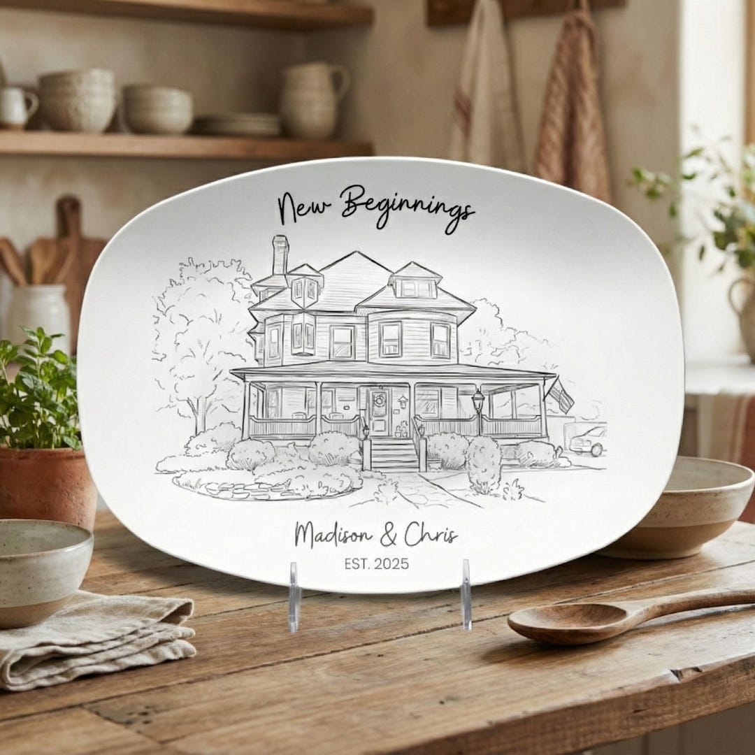 Custom Personalized Home Portrait Plate Family Gift New Home ...
