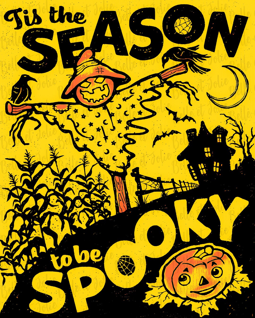 Vintage Halloween Digital Print Spooky Retro Halloween - Etsy