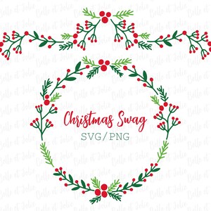 Christmas Swag Christmas Garland SVG Holly Borders Png - Etsy