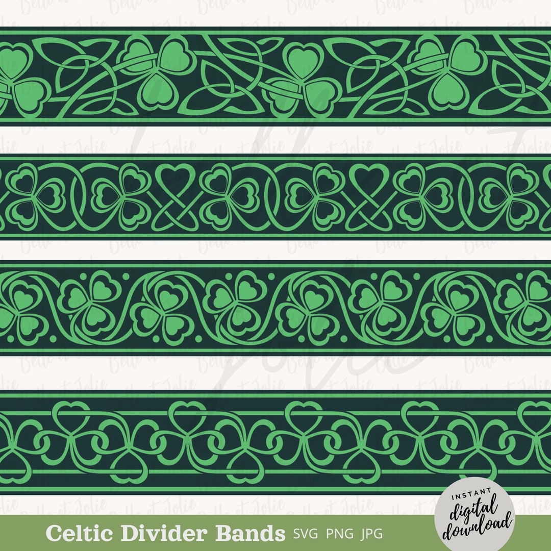 St. Patricks Day SVG, Celtic Seamless Celtic Border, Shamrock Border ...