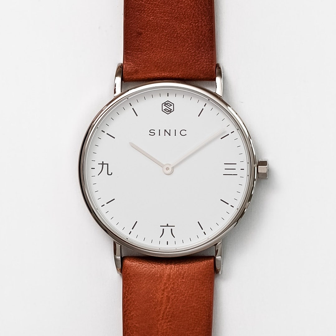 SINIC Watch Men Women Unisex Sapphire Chrystal Stainless Steel Leather ...