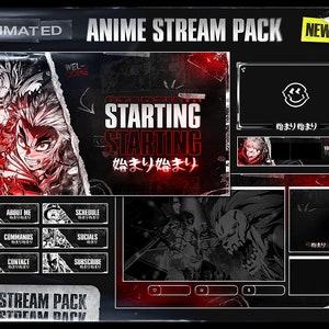 CUSTOMIZABLE Anime Stream Pack NOW ANIMATED / Dark Anime - Etsy