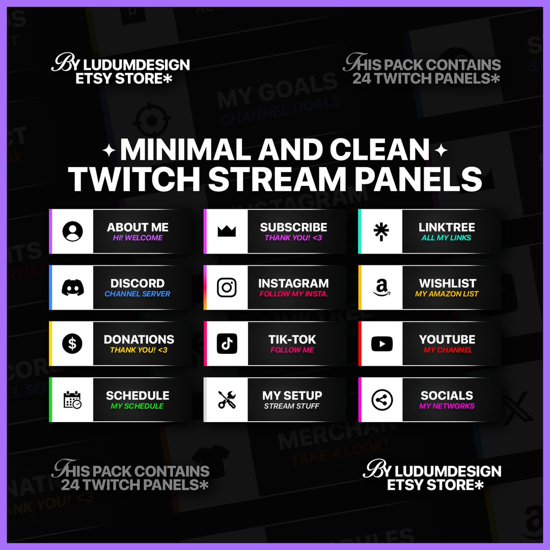 Colorful Twitch Panels Pack x24 / Premium Stream Package / Hd Quality ...