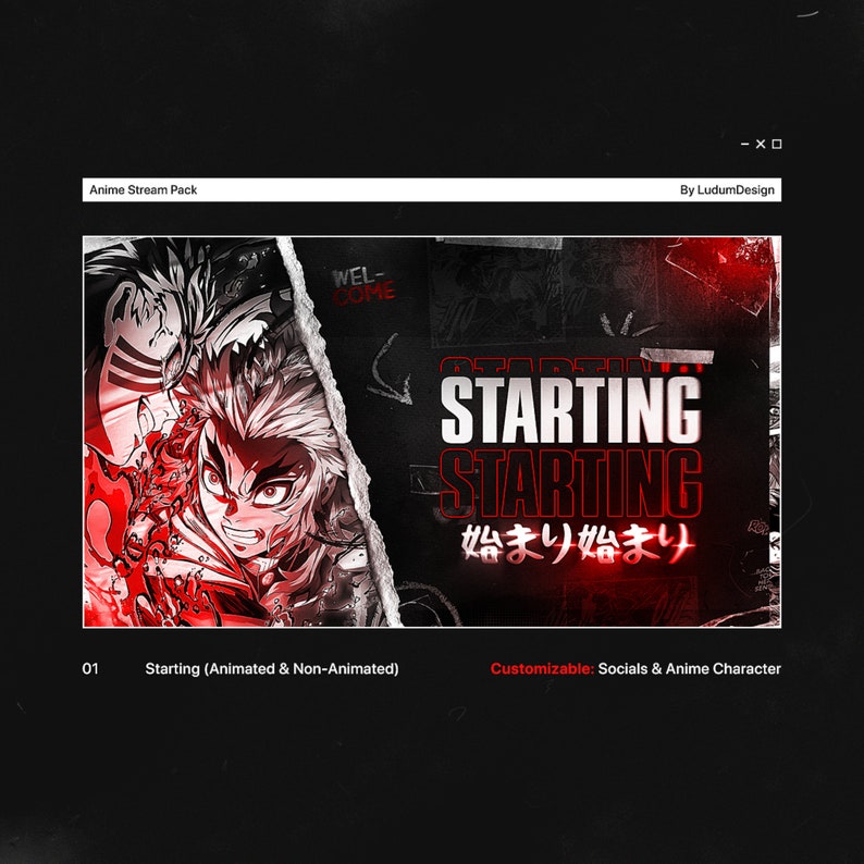 CUSTOMIZABLE Anime Stream Pack NOW ANIMATED / Dark Anime - Etsy