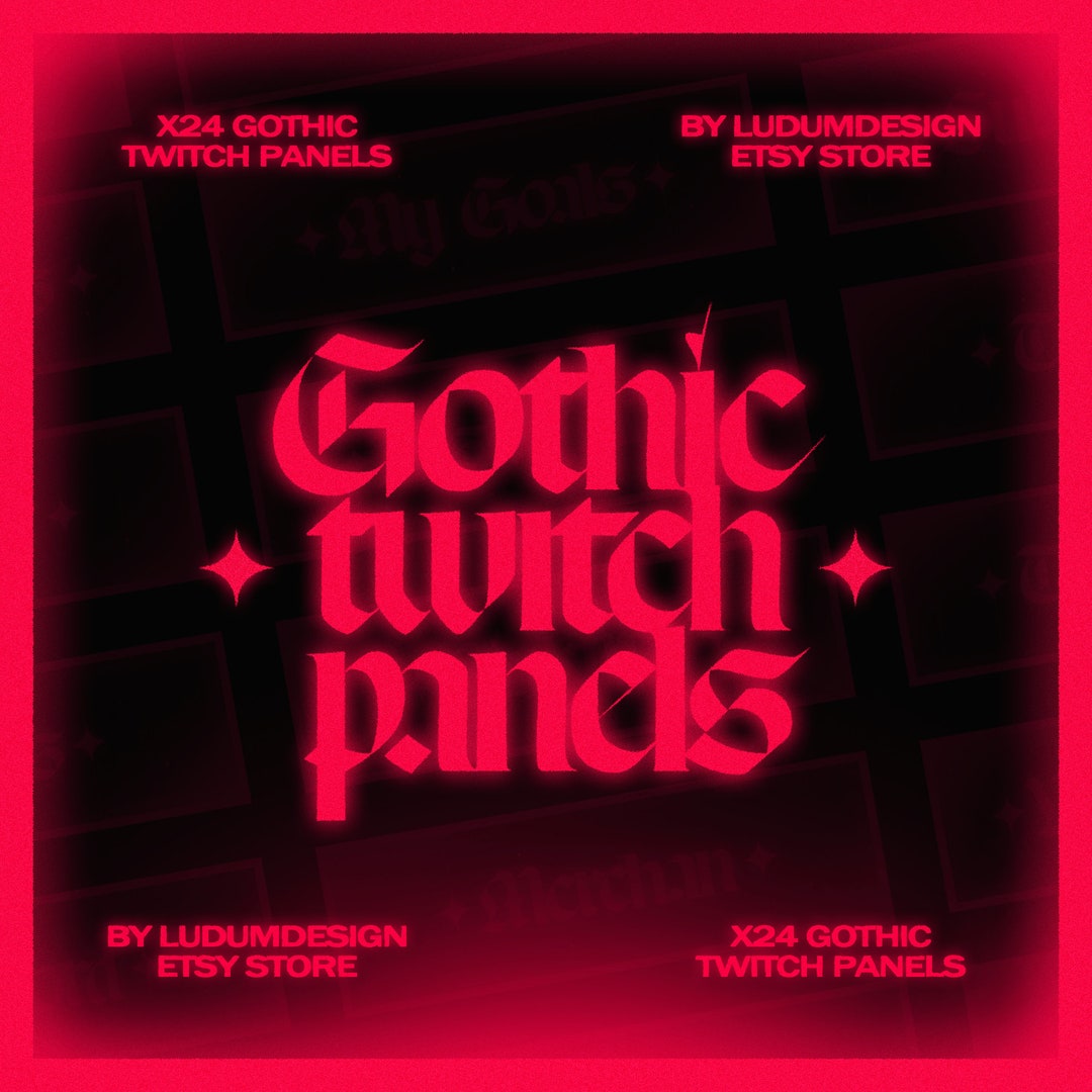 Twitch Panels Gothic Vampire (x24) / Twitch Panels Pack Gothic Red Blood / Stream Overlays ...
