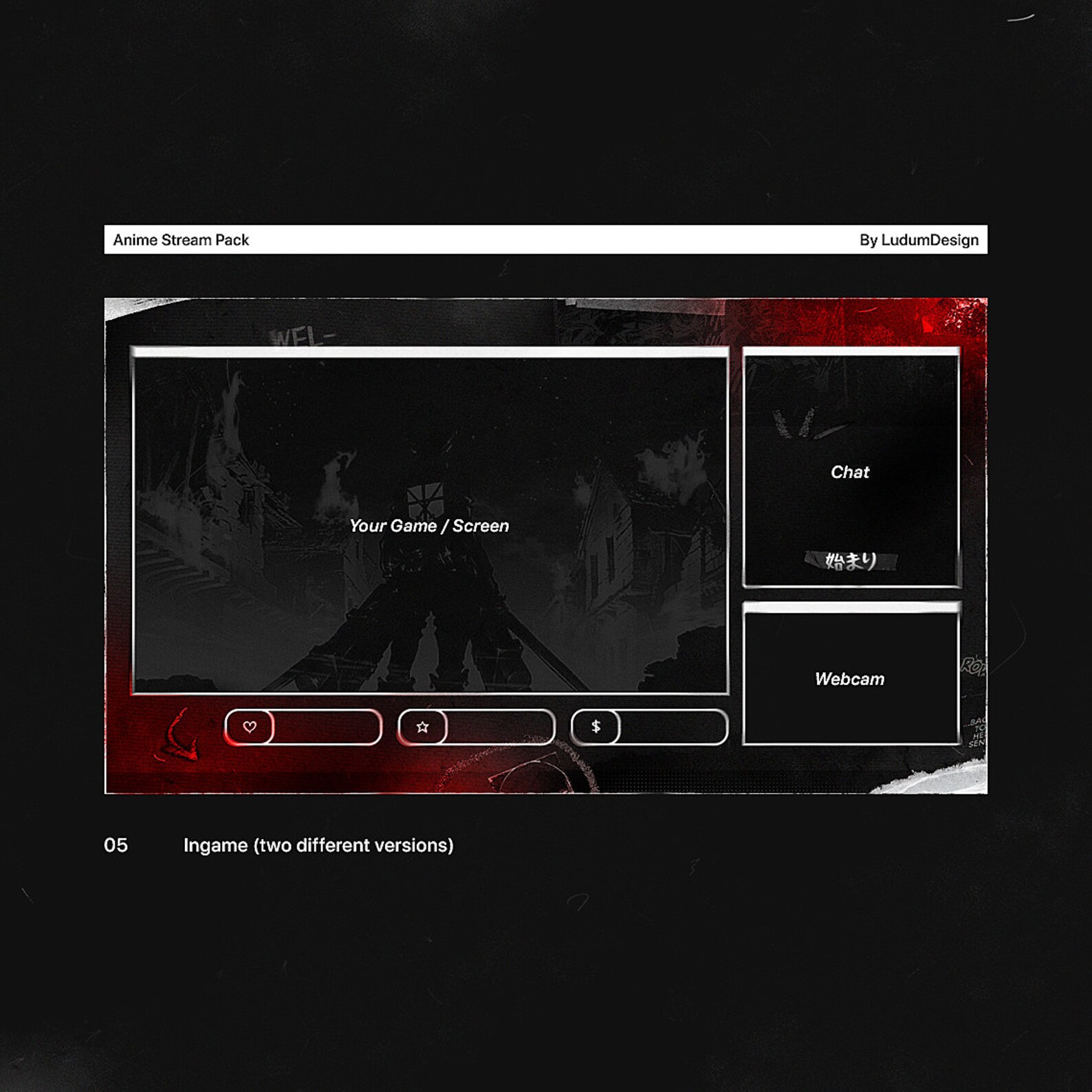 CUSTOMIZABLE Anime Stream Pack NOW ANIMATED / Dark Anime - Etsy