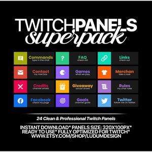 Clean Twitch Panels x24 / Stream Panels Pack / Twitch - Etsy