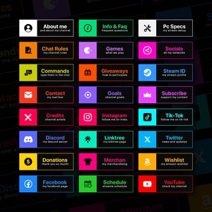 Clean Twitch Panels x24 / Stream Panels Pack / Twitch Profile Panels ...