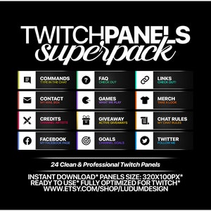 Colorful Twitch Panels Pack x24 / Premium Stream Package / - Etsy