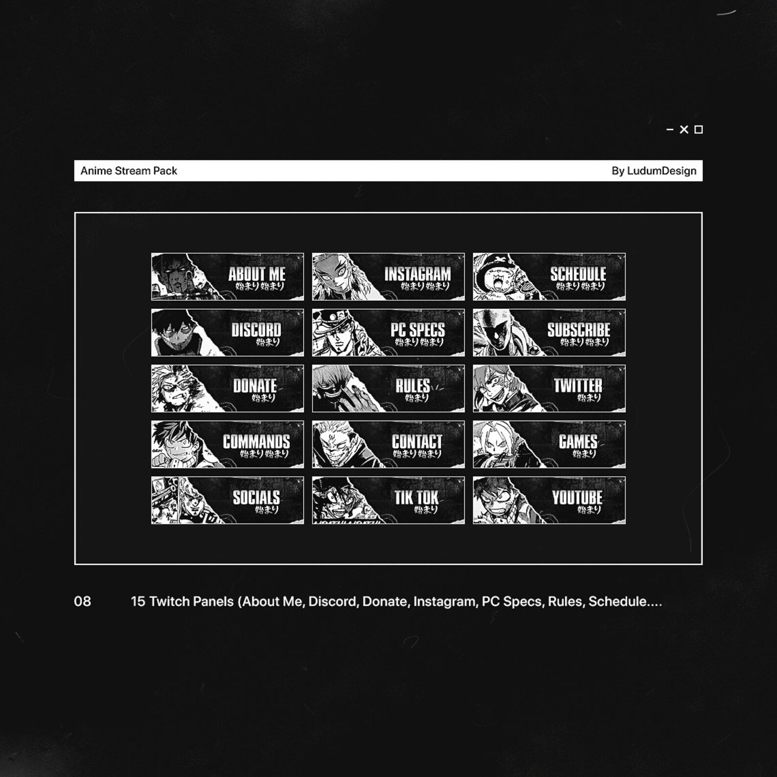 CUSTOMIZABLE Anime Stream Pack NOW ANIMATED / Dark Anime - Etsy