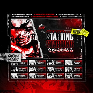 ANIMATED Jujutsu Anime Stream Package now Customizable, Black and Red ...