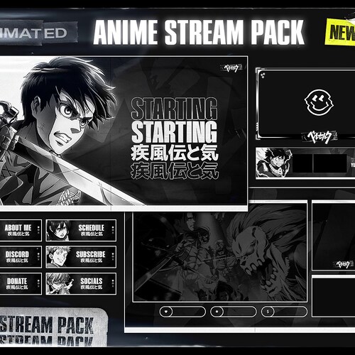 CUSTOMIZABLE Anime Stream Pack NOW ANIMATED / Dark Anime - Etsy