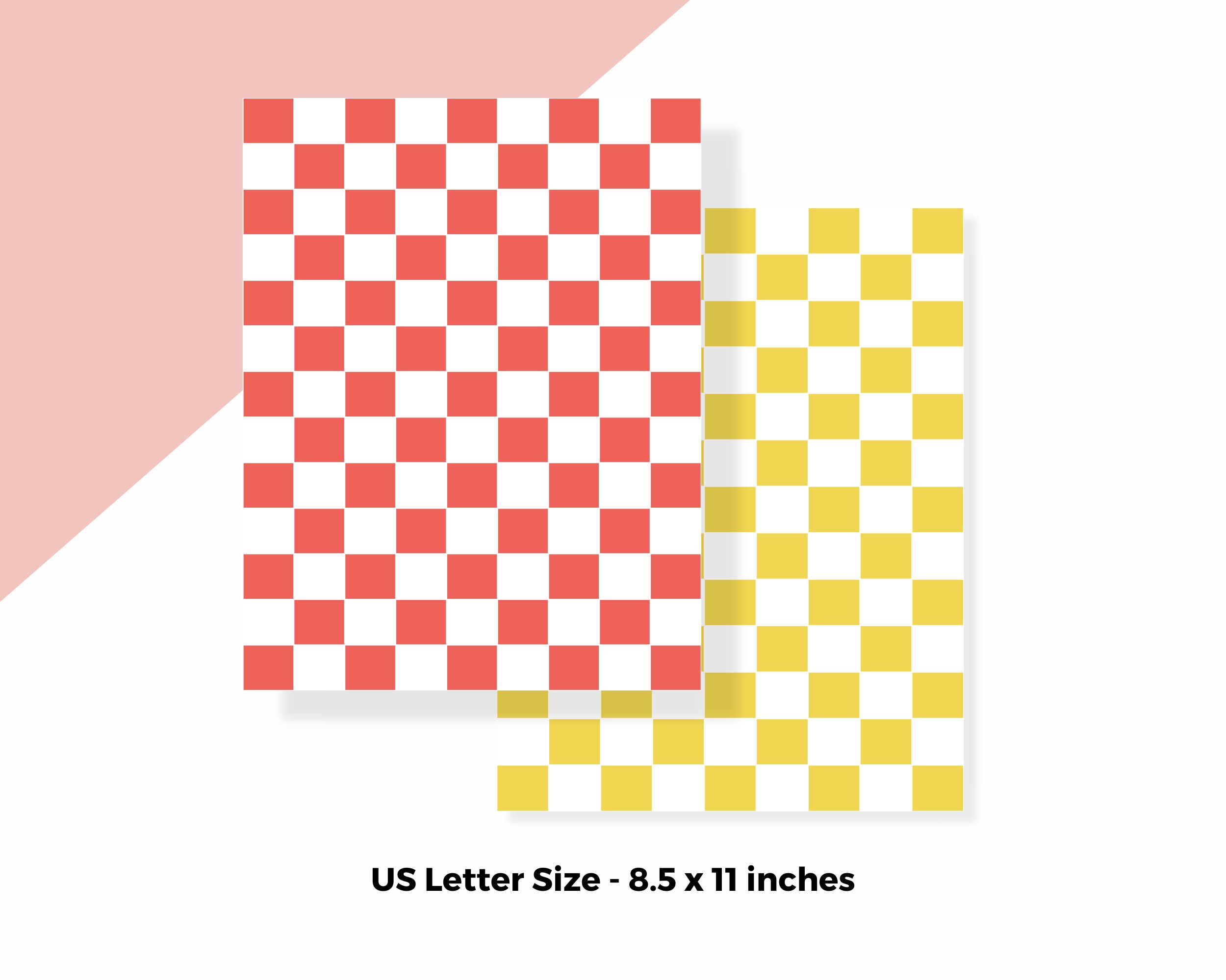 7-page Checkered Paper Printable Bundle Inspired by the Back - Etsy