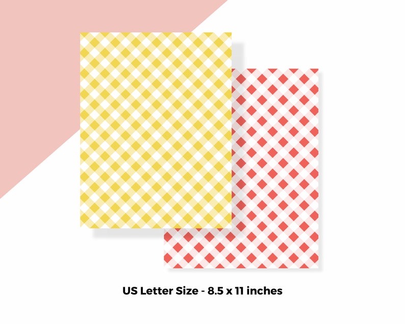 7-page Gingham-paper Printable Bundle Inspired by the Back to School ...