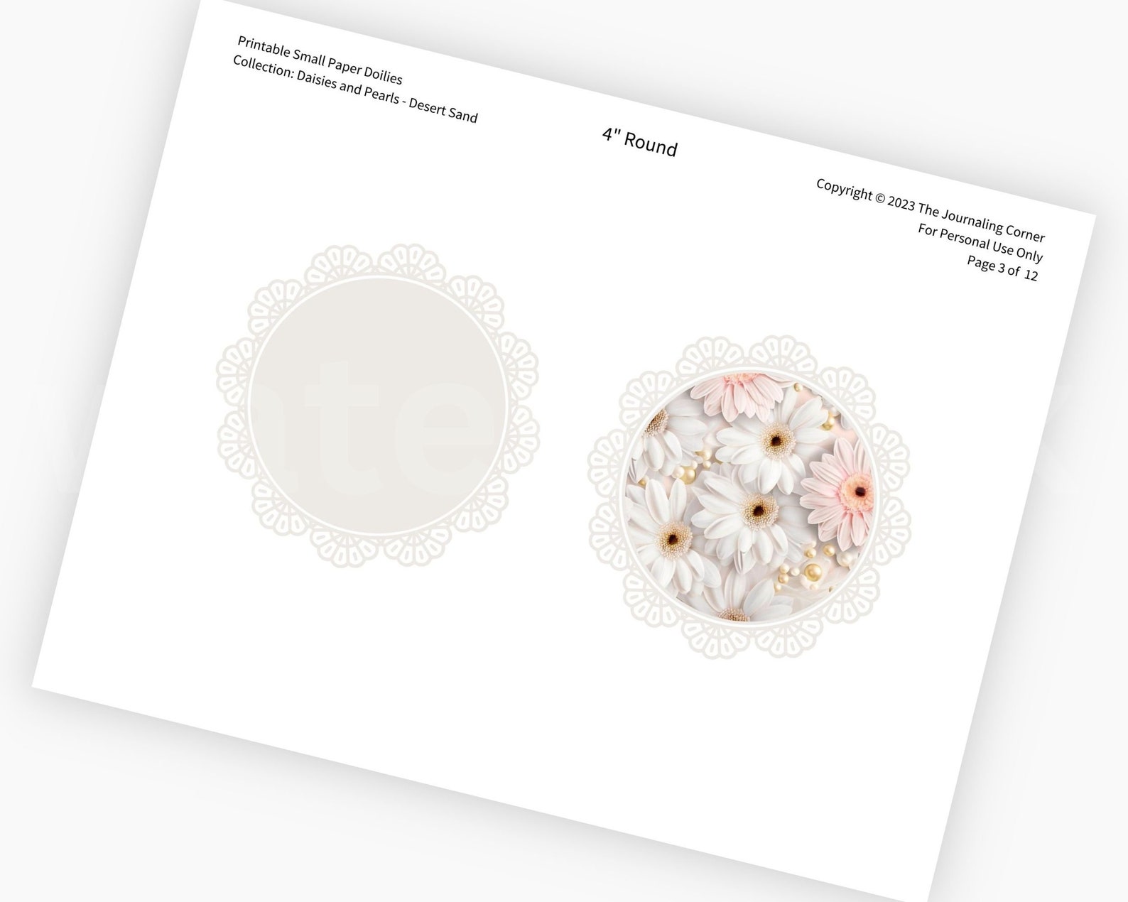 16 Doilies in Signature Colors, Digital Download 12 Sheets PDF, Print ...