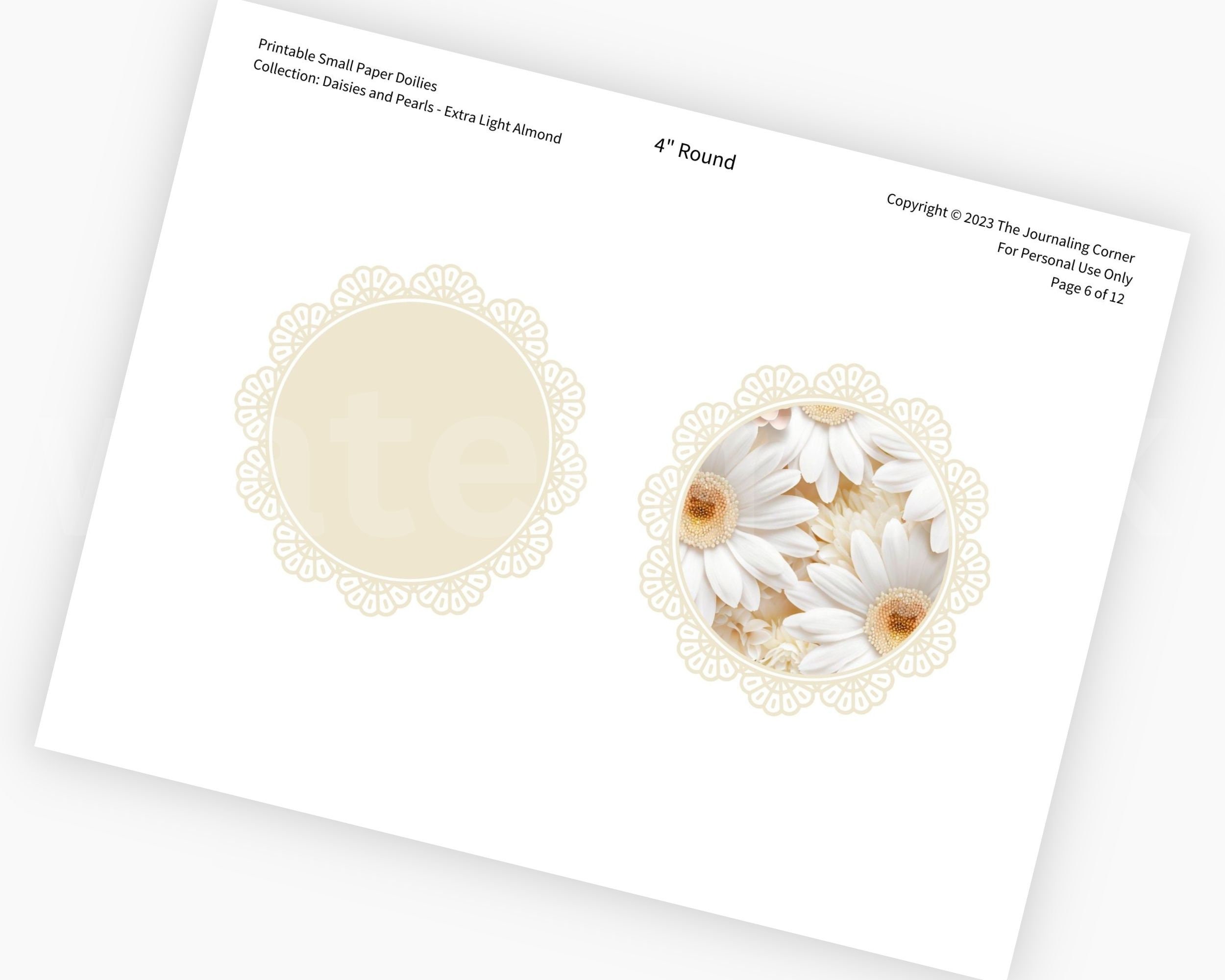 16 Doilies in Signature Colors, Digital Download 12 Sheets PDF, Print ...