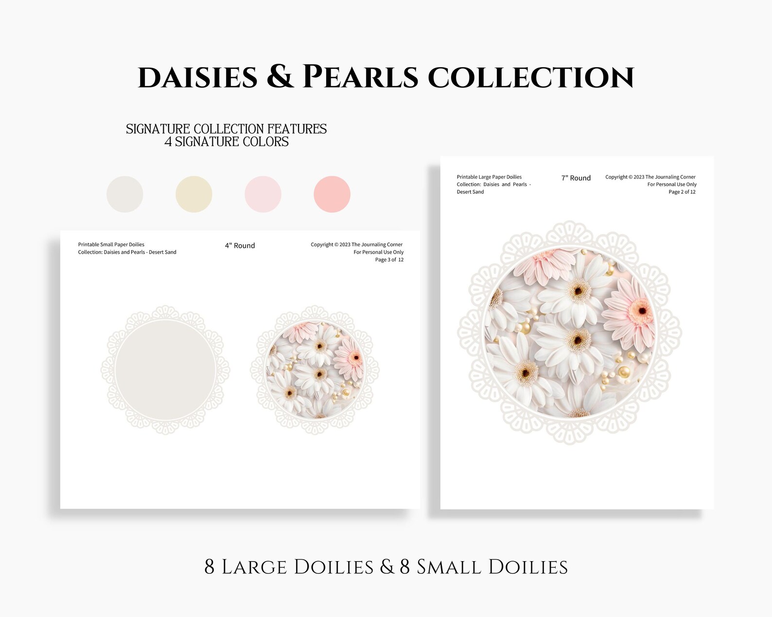 16 Doilies in Signature Colors, Digital Download 12 Sheets PDF, Print ...