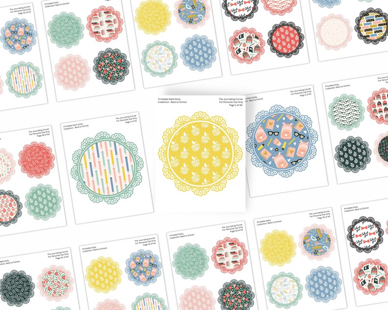 40 Back to School Printable Doilies, Digital Download Doily Sheets PDF ...