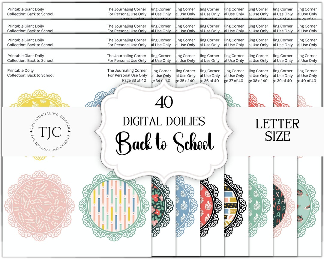 40 Back to School Printable Doilies, Digital Download Doily Sheets PDF ...