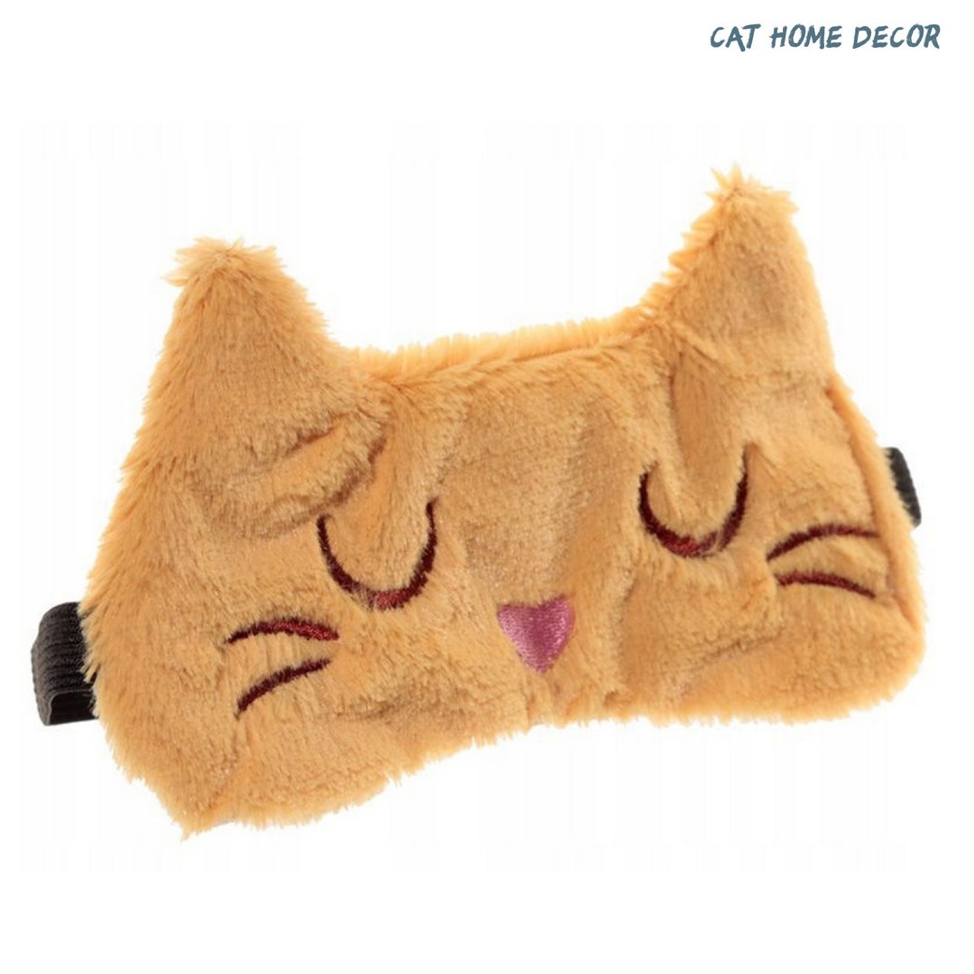 Eye Sleep Mask Cute Cat, Plush Cat Eye Mask, Funny Gift for Cat Lover ...