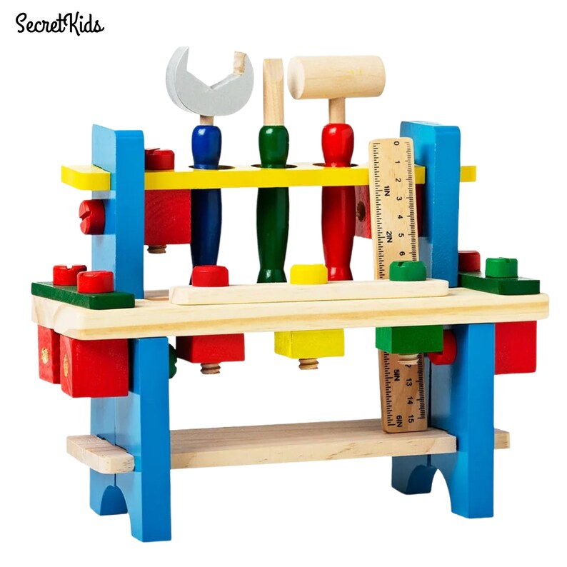 Workbench for Kids, Wooden Workbench for Toddlers, Wooden Toolbox ...