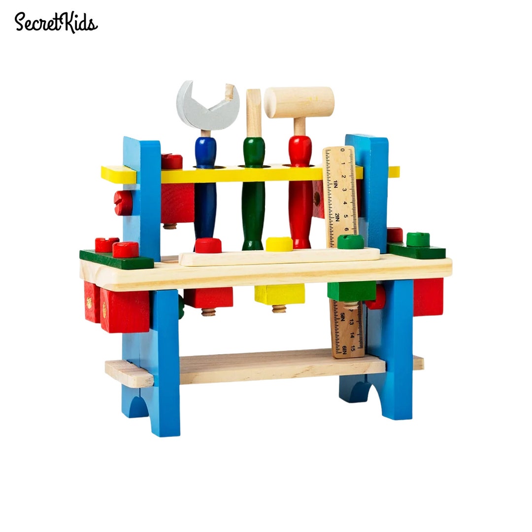 Workbench for Kids, Wooden Workbench for Toddlers, Wooden Toolbox ...